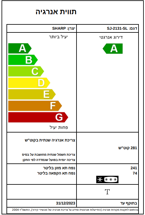 SJ-2131 - שארפ | ראלקו ישראל